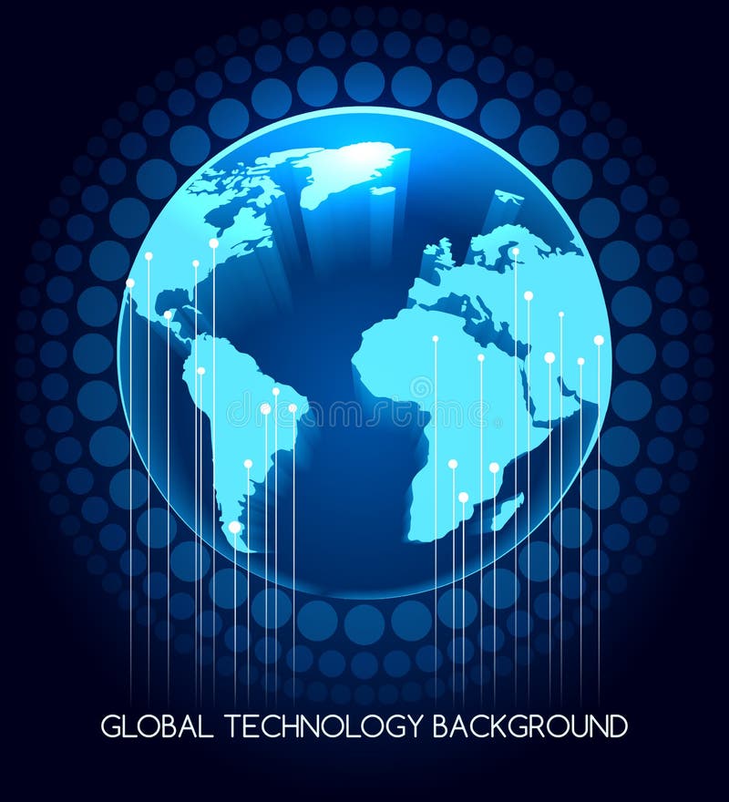 Global Technology Background Stock Vector - Illustration of connect ...
