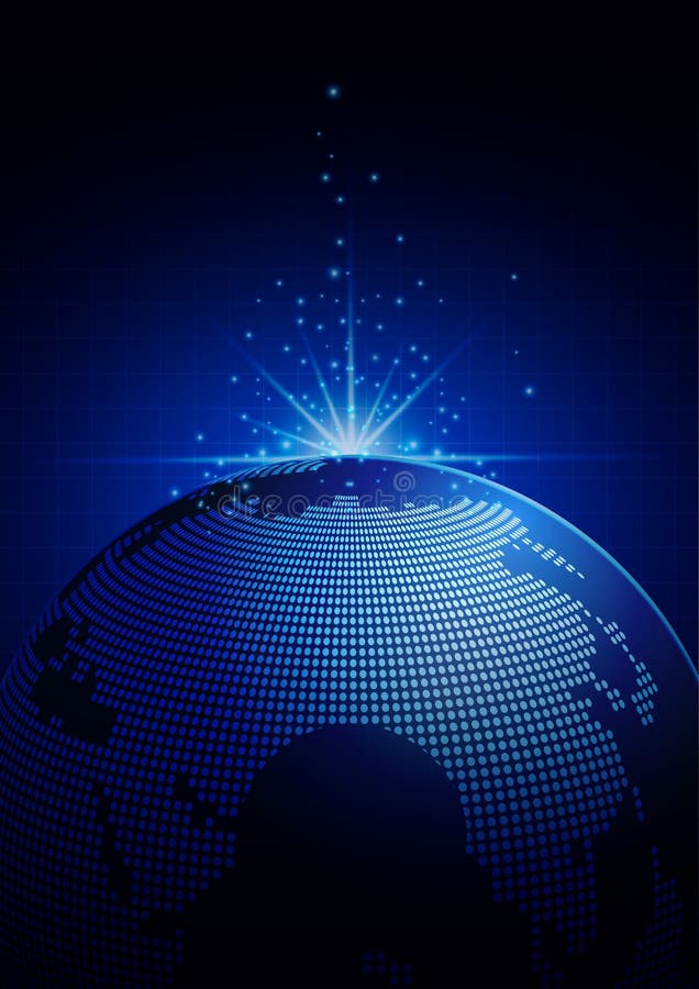 Global Technology Blue Background Stock Illustration - Illustration of ...