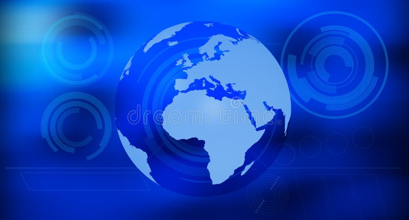 Global Technology Blue Background Stock Illustration - Illustration of ...