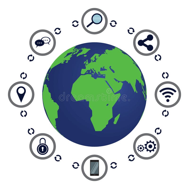 Global Technology and Communication Stock Vector - Illustration of ...