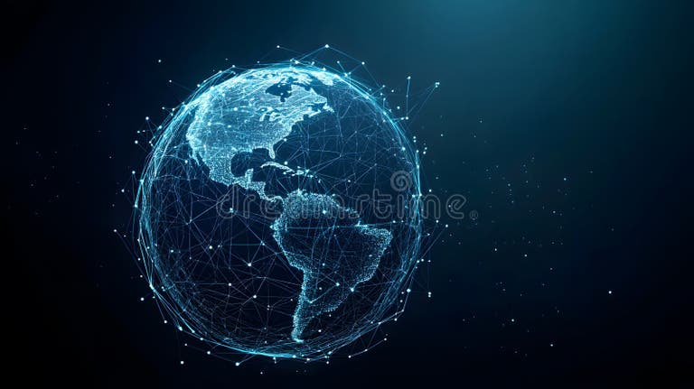 Global Technology Concept - Earth Globe Polygon for Creative Projects ...