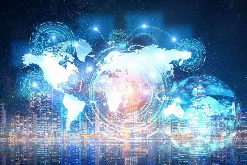 Global technology concept stock illustration. Illustration of global ...
