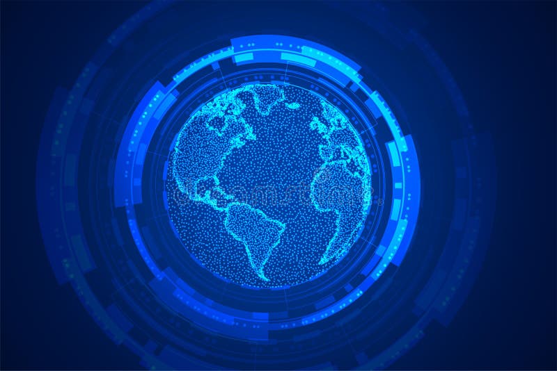 Technology Earth Globe Communications Design Stock Illustration ...