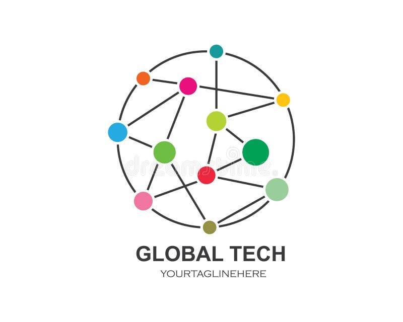 Global Technology Logo Icon Vector Illustration Design Stock Vector ...