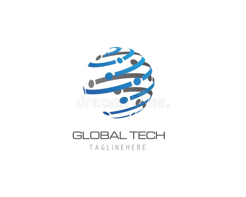 Global Technology Logo Vector Stock Vector - Illustration of connection ...