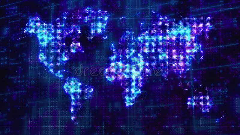Global Technology map stock video. Video of energy, orbit - 353086567