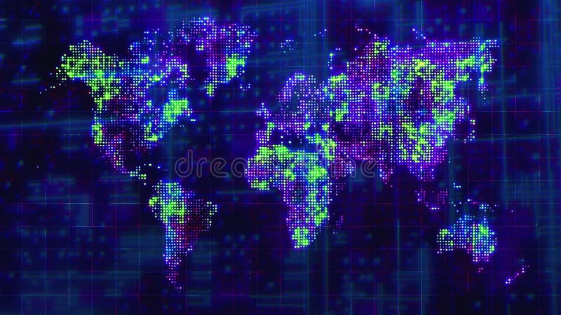 Global Technology map stock video. Video of graphic - 353086679
