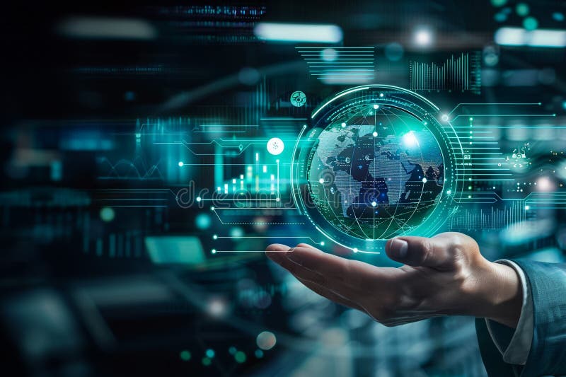 Global Technology in the Palm of Your Hand Stock Illustration ...