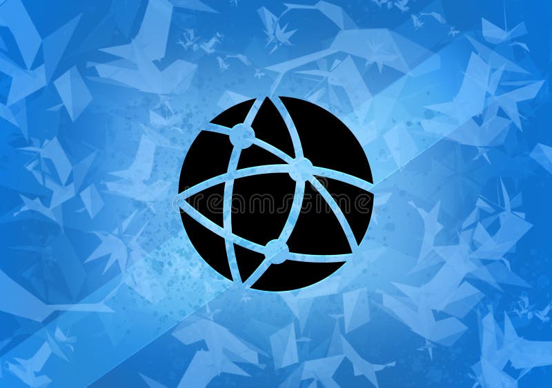 Global Technology or Social Network Aesthetic Abstract Icon on Blue ...