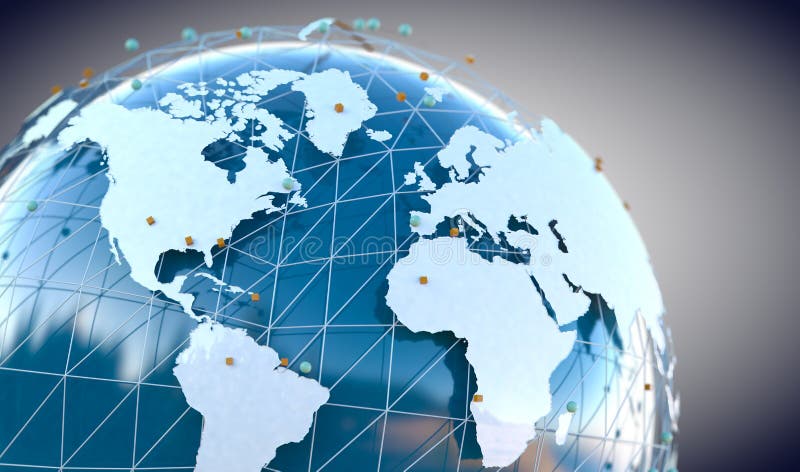 Global Telecommunication and Cloud Computing Stock Illustration ...