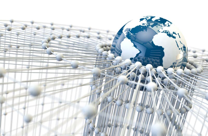 Global Telecommunication and Cloud Computing Stock Illustration ...