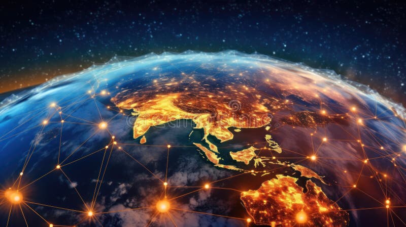 Global Telecommunications Network Around Planet Earth AI Generated ...