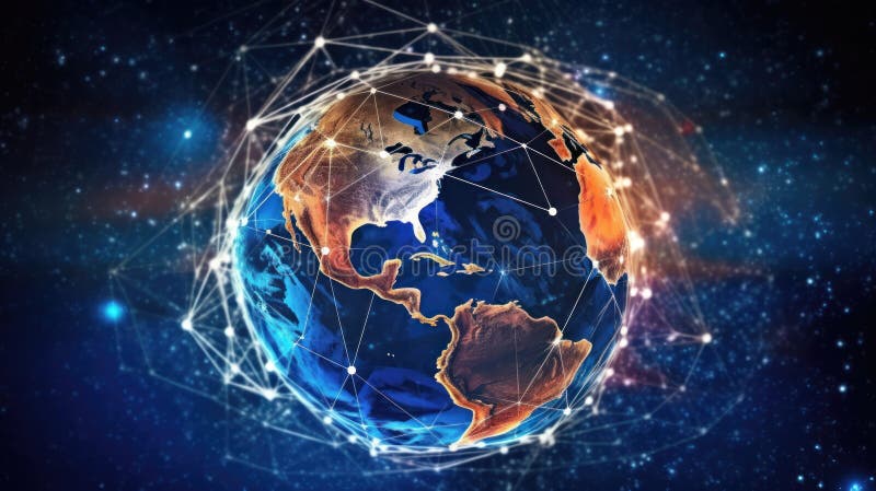 Global Telecommunications Network Around Planet Earth AI Generated ...
