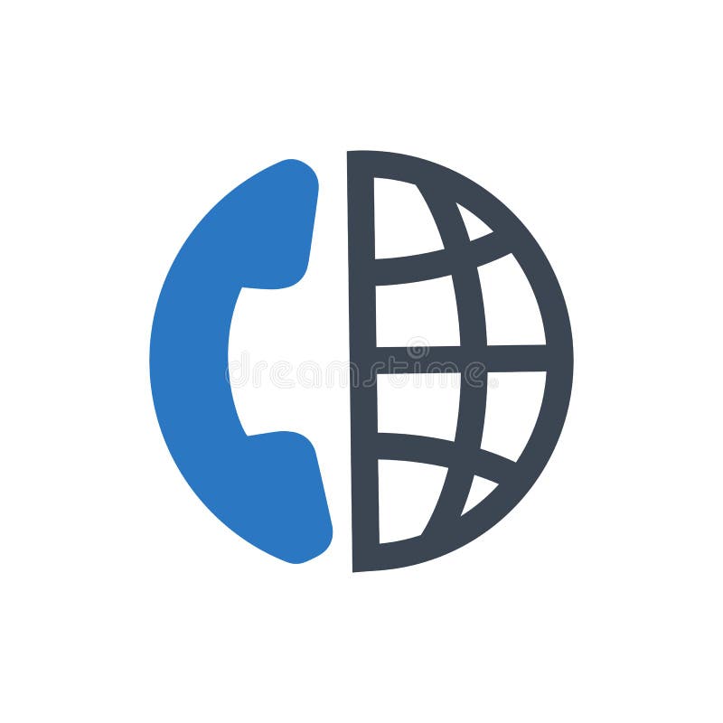 Global telephone call icon stock vector. Illustration of international ...