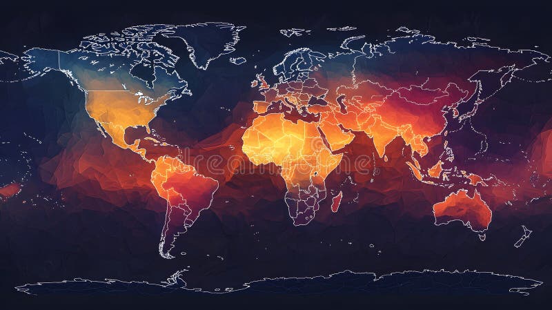 Global Temperature Change Heatmap Visualization Stock Illustrations ...