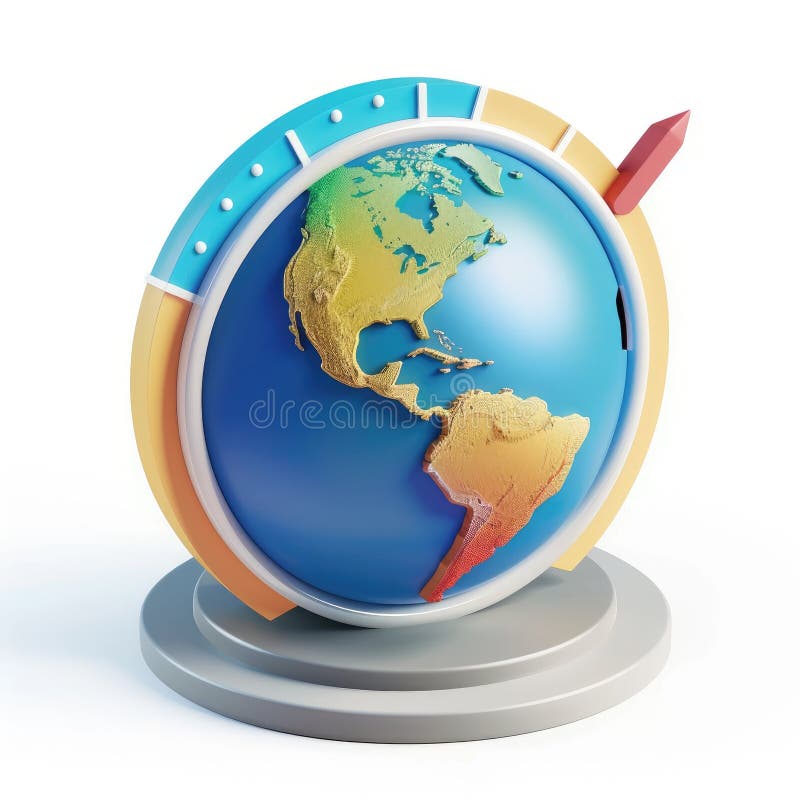 Global Temperature Gauge: 3D Render of Earth on a Climate Change Meter ...