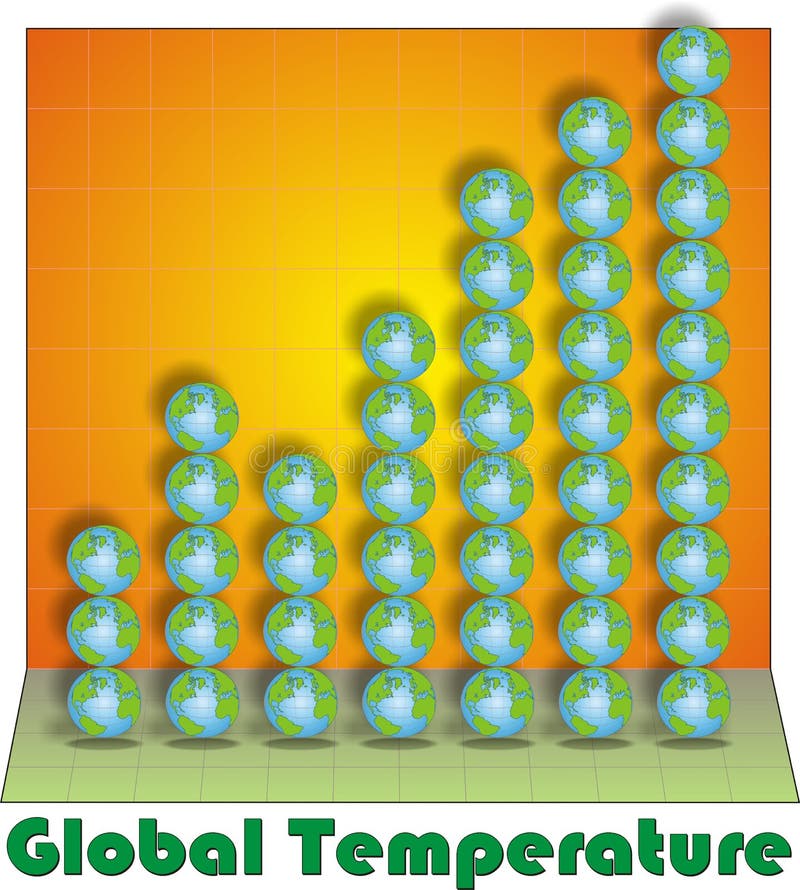 Global Temperature Rise stock vector. Illustration of science - 13384368