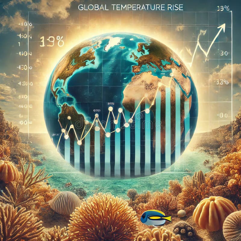 Global Temperature Rise a Graph Showing Increasing Average Globa Stock ...