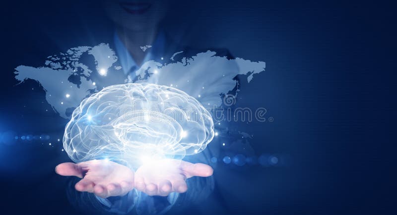 Global thinking stock photo. Image of intelligence, hand - 57448212
