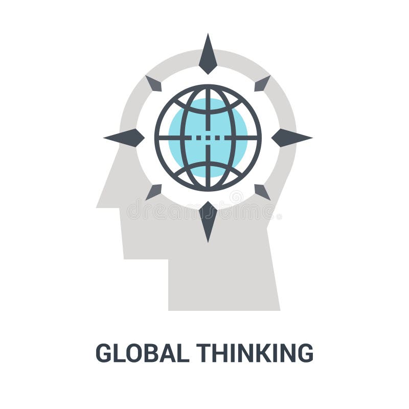 Global Thinking Icon Concept Stock Illustration - Illustration of ...