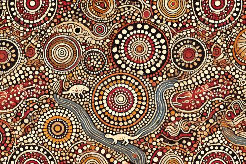 Aboriginal Fabric Seamless Texture – Symbolic Indigenous Art Pattern ...