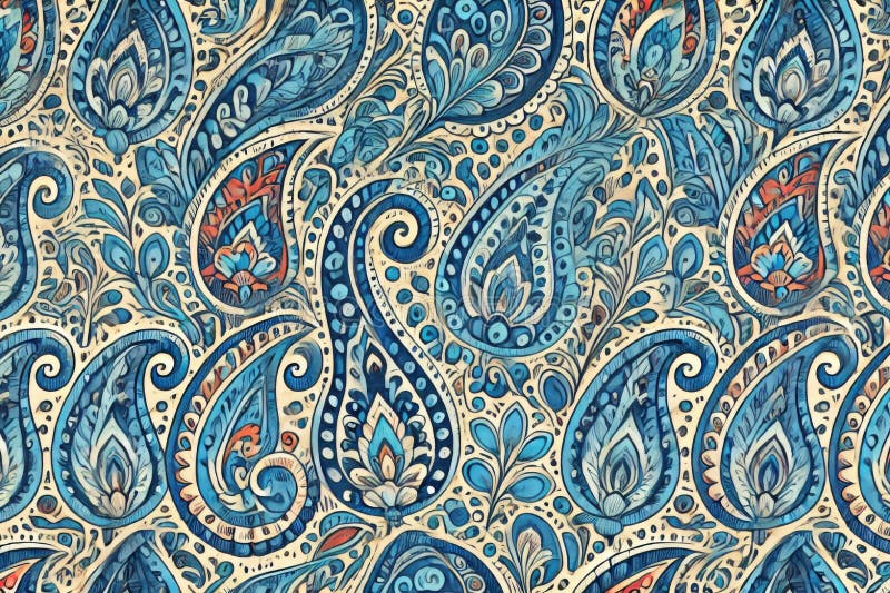 Paisley Fabric Seamless Texture – Classic Indian Textile Pattern Stock ...