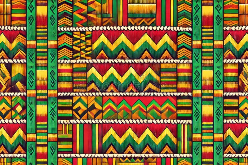 Kente Cloth Seamless Texture – Vibrant African Textile Pattern Stock ...