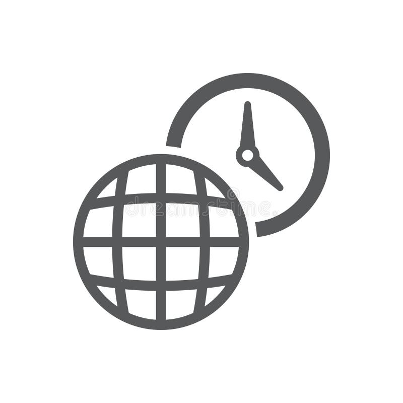 Global Time Icon, World Clock Icon - International Time Icon Stock ...