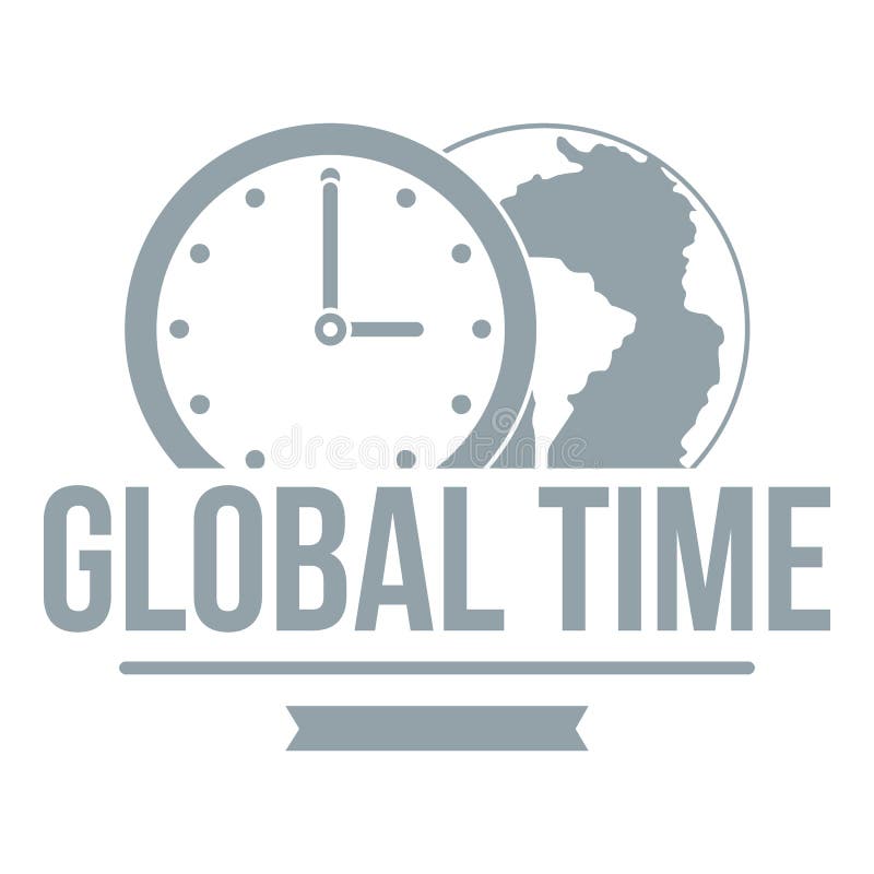 Global Time Logo, Simple Gray Style Stock Vector - Illustration of ...