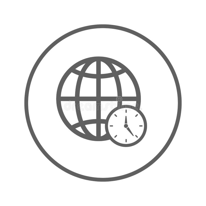 Global, Time, Zone Icon. Gray Vector Graphics Stock Illustration ...