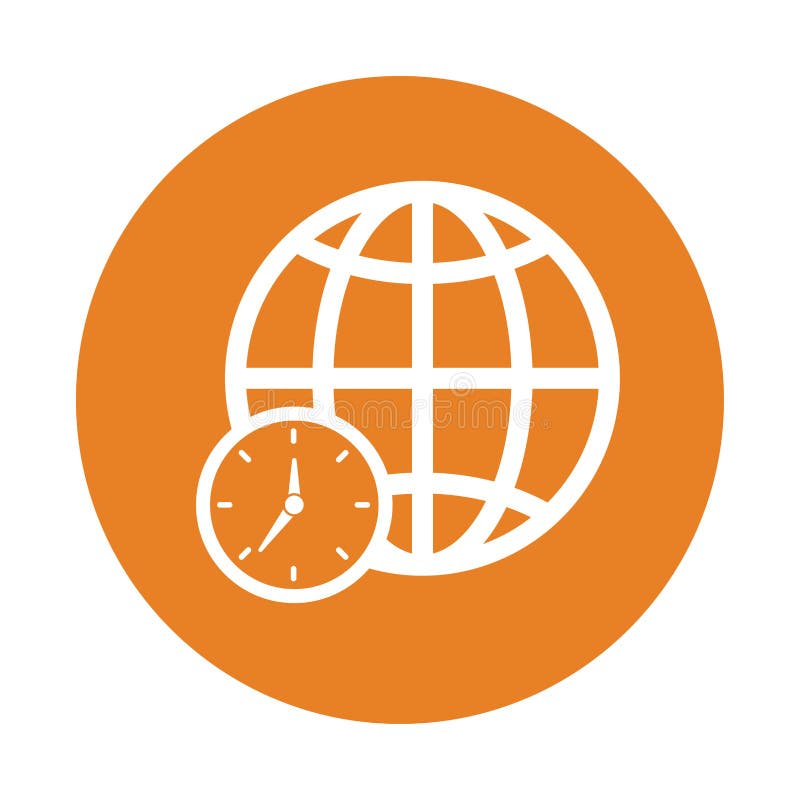 Global, Time, Zone Icon. Orange Color Vector EPS Stock Vector ...
