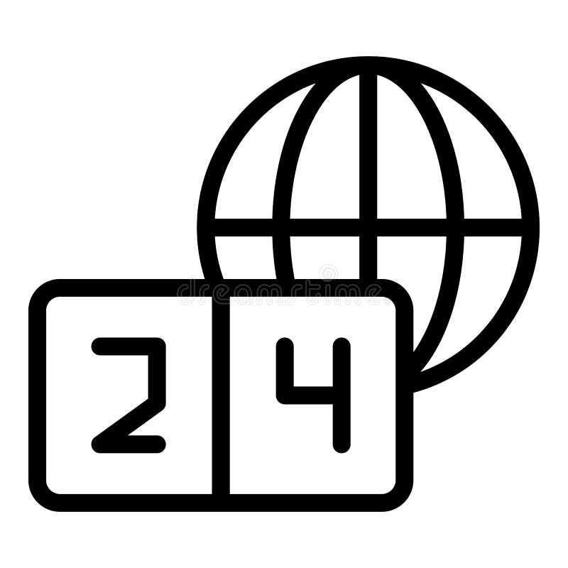 Global Timezone Icon Outline Vector. World Zone Stock Vector ...
