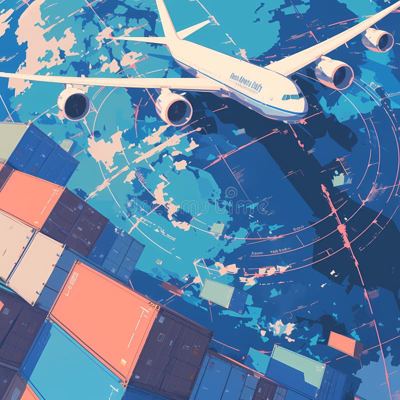 Global Trade Flow Regulated by Logistic Channels Stock Illustration ...