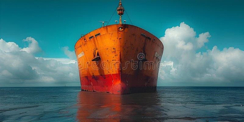Global Trade and Logistics: Cargo Ship Stern with Containers Against ...