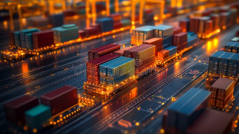 Global Trade Network Digital Illustration Stock Illustration ...