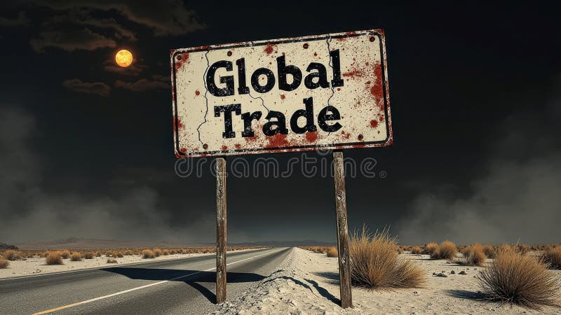 Global Trade Sign Desert Night Moon Clouds Stock Photos - Free ...