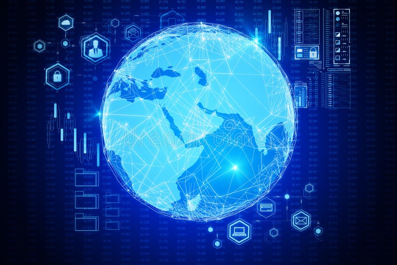 Global Trading Concept with Digital Screen with Earth Globe at Forex ...