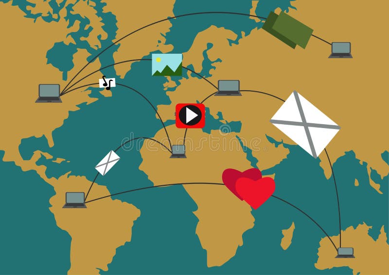 Global Traffic Design. Communication Transport. Networking Connection ...