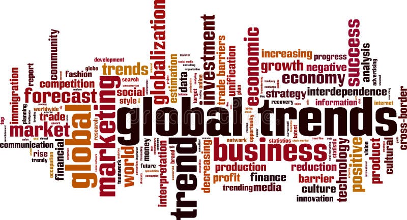 Global trends word cloud stock vector. Illustration of interpretation ...