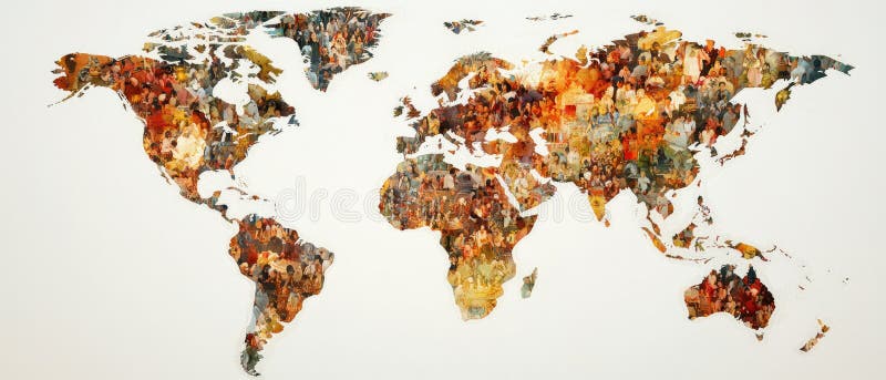 "GLOBAL UNITY COLLAGE: a WORLD MAP CREATED with MINIATURE IMAGES of ...