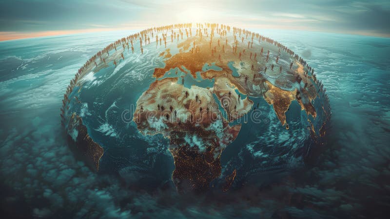 Global Unity Concept Depicted by Diverse People on Earth S Surface at ...