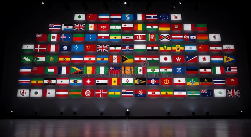 Global Unity: a Display of Nations Flags Stock Illustration ...
