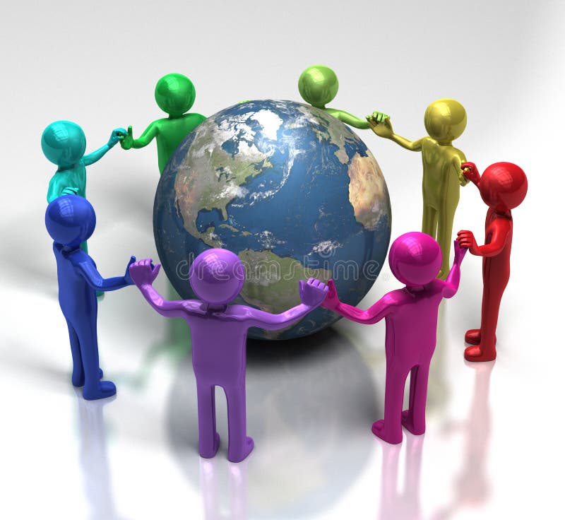 Global Unity through Diversity Stock Illustration - Illustration of ...