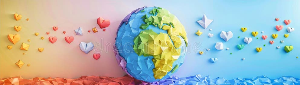 Global Unity in Origami Pride Celebration Stock Illustration ...