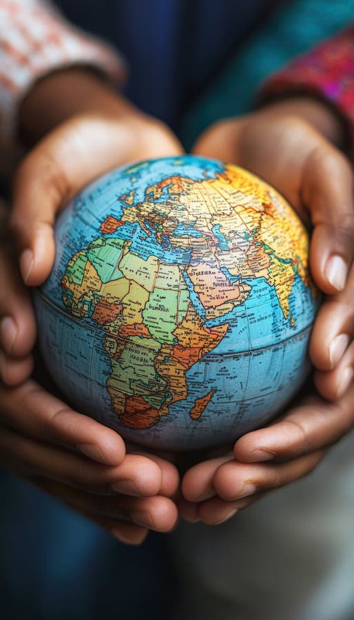 Global Unity and Shared Responsibility Symbolized by Diverse Hands ...