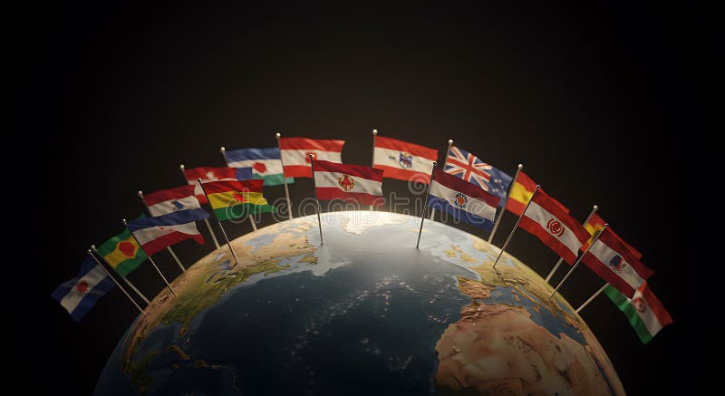 Global Unity: a World of Flags Stock Illustration - Illustration of ...