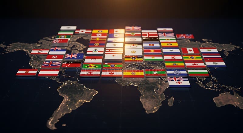 Global Unity: a World Map of Nations Stock Illustration - Illustration ...
