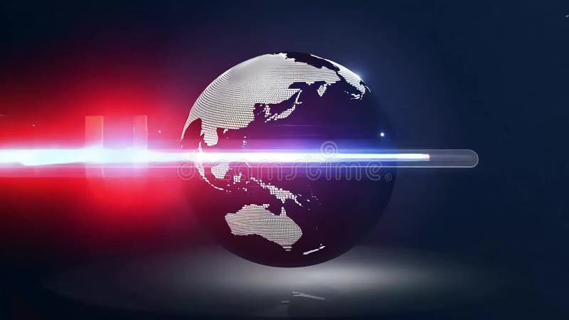 Global Update Visual Shiny Gold Text Against a World Globe on a Dark ...