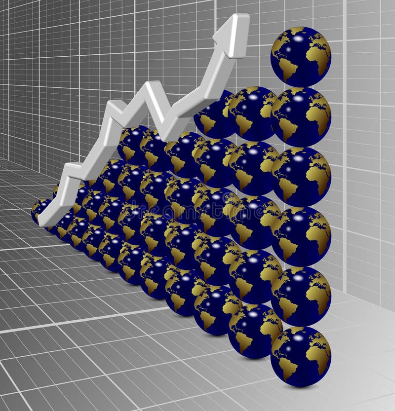 Global upward chart stock illustration. Illustration of diagram - 24482272