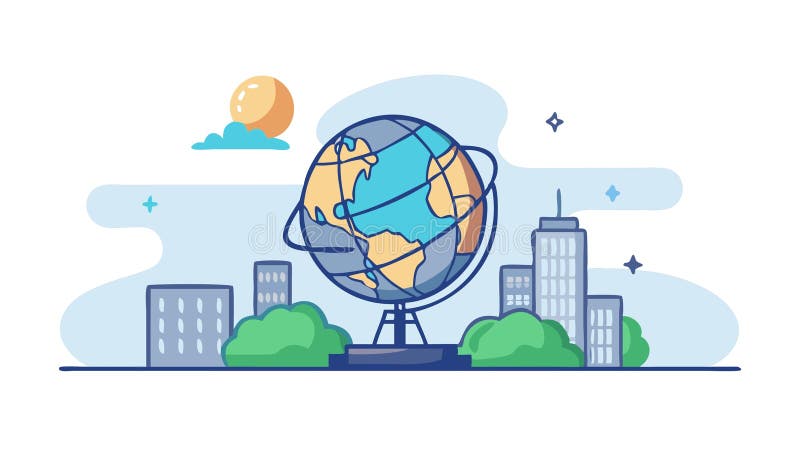 Global Urbanization Icon, Cityscape Globe, Modern Development, World ...